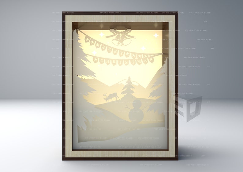Christmas Shadow Box Vector Files: DIY Layered Papercraft (digital ...