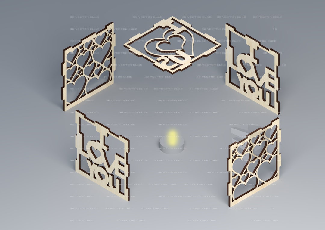 Valentine Light Box Bundle 3 Designs, Shadow Box Vector Files for ...