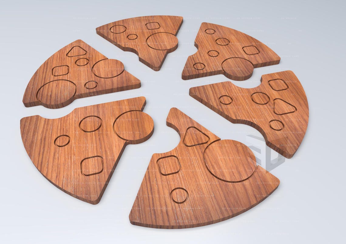 Puzzle Coaster CNC Files: Circular Wood Design (digital Download) - Etsy