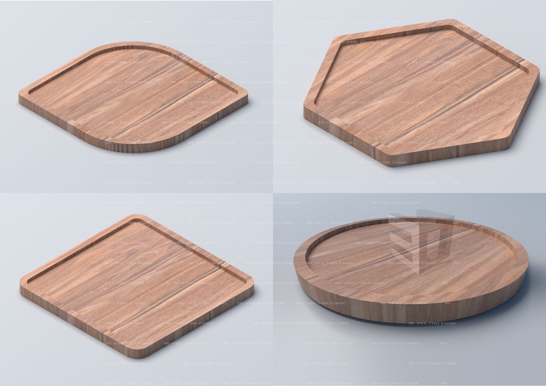 Wooden Coaster Bundle for CNC Milling/3d Printing ( Ai, Dxf, Pdf, Eps ...