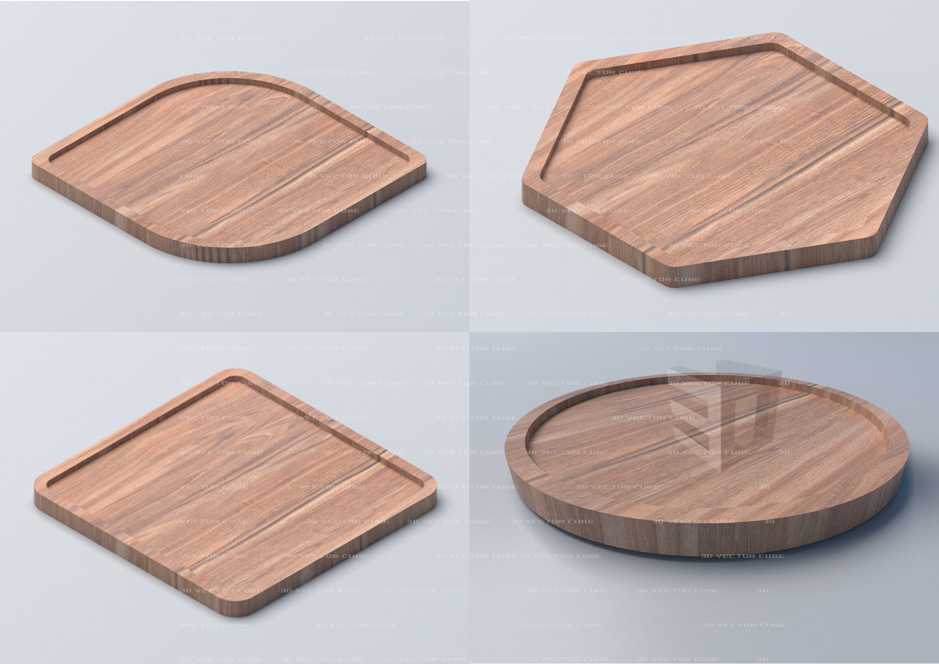 Wooden Coaster Bundle for CNC Milling/3d Printing ( Ai, Dxf, Pdf, Eps ...