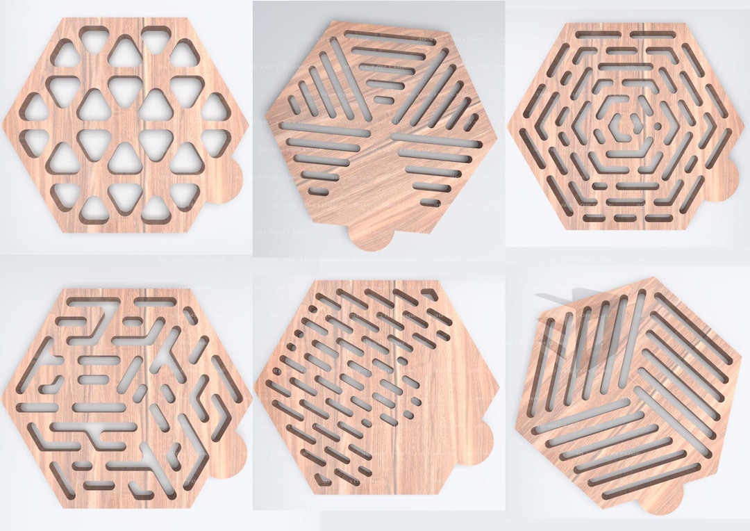 Hexagon Wooden Coaster Trivet CNC Milling Files (digital Download) - Etsy