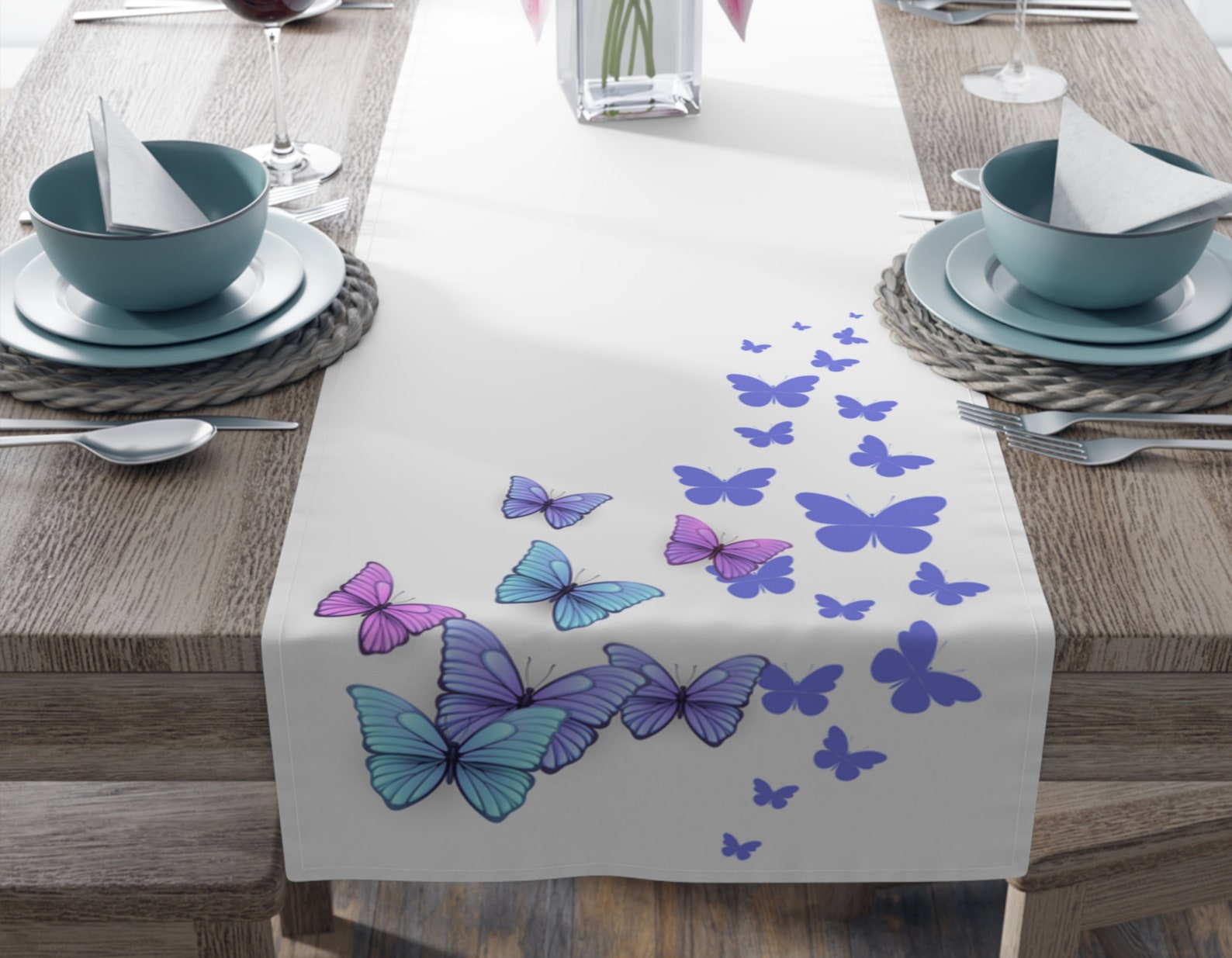 Butterfly Table Runner, Nature Table Runner, Spring Table Clothes, Gift ...