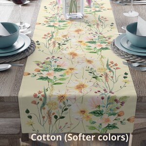 Wildflower Table Runner, Floral Table Runner, Spring Table Runner, Gift for Mother, Dinner Table ...