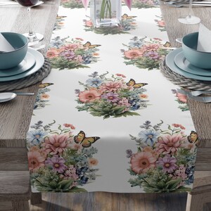 Wildflower Table Runner, Floral Table Runner, Spring Table Runner, Gift ...