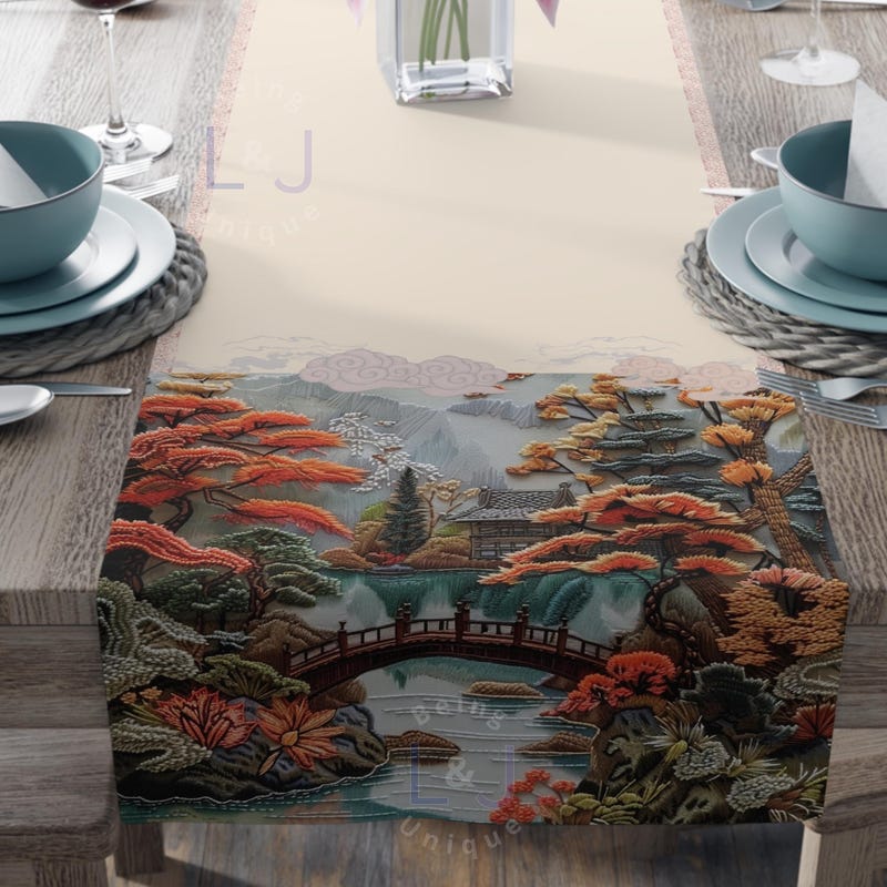 Japanese Table Runner - Etsy
