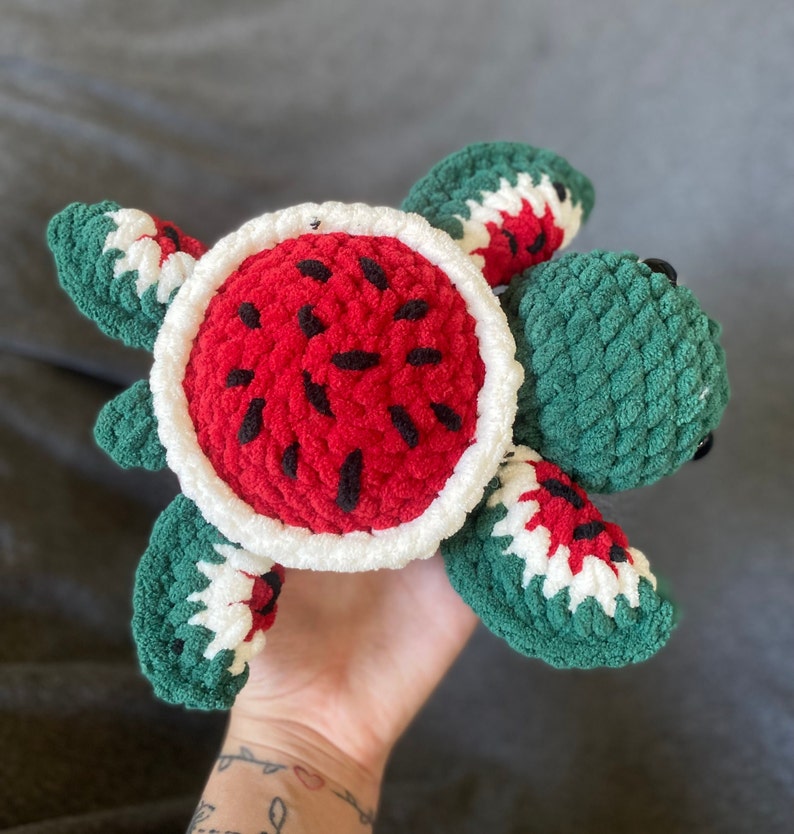 Crochet Watermelon Turtle - Etsy