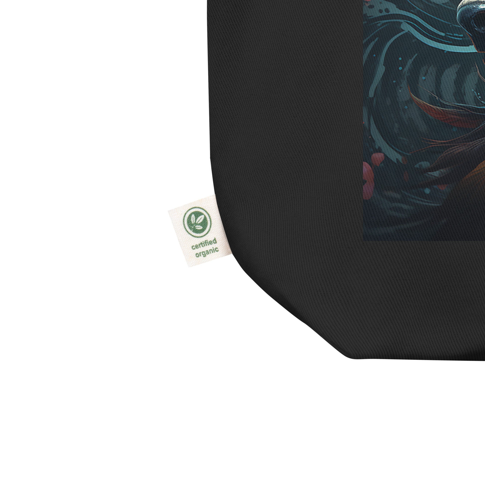 Organic Cotton Wolf Tote Bag, Black Eco-friendly Shopping Bag, Animal ...