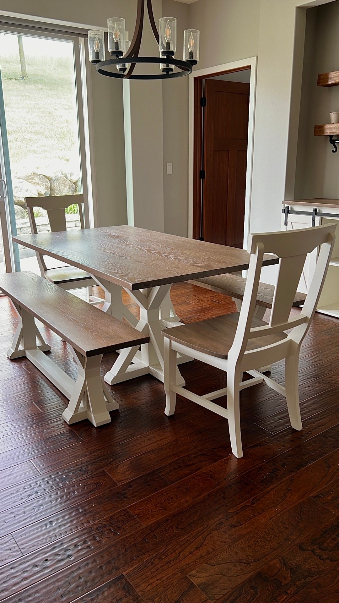 Table and Chairs, Table and Bench, Custom Farmhouse Table, Dining Room ...