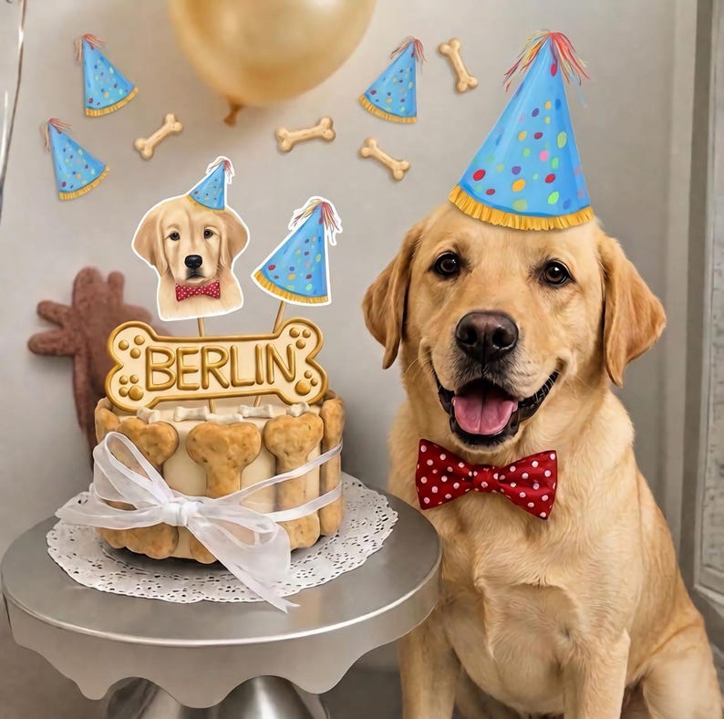 Birthday Dog Clipart Bundle | Watercolor Puppy Party PNG (instant ...
