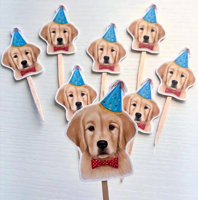 Birthday Dog Clipart Bundle | Watercolor Puppy Party PNG (instant ...