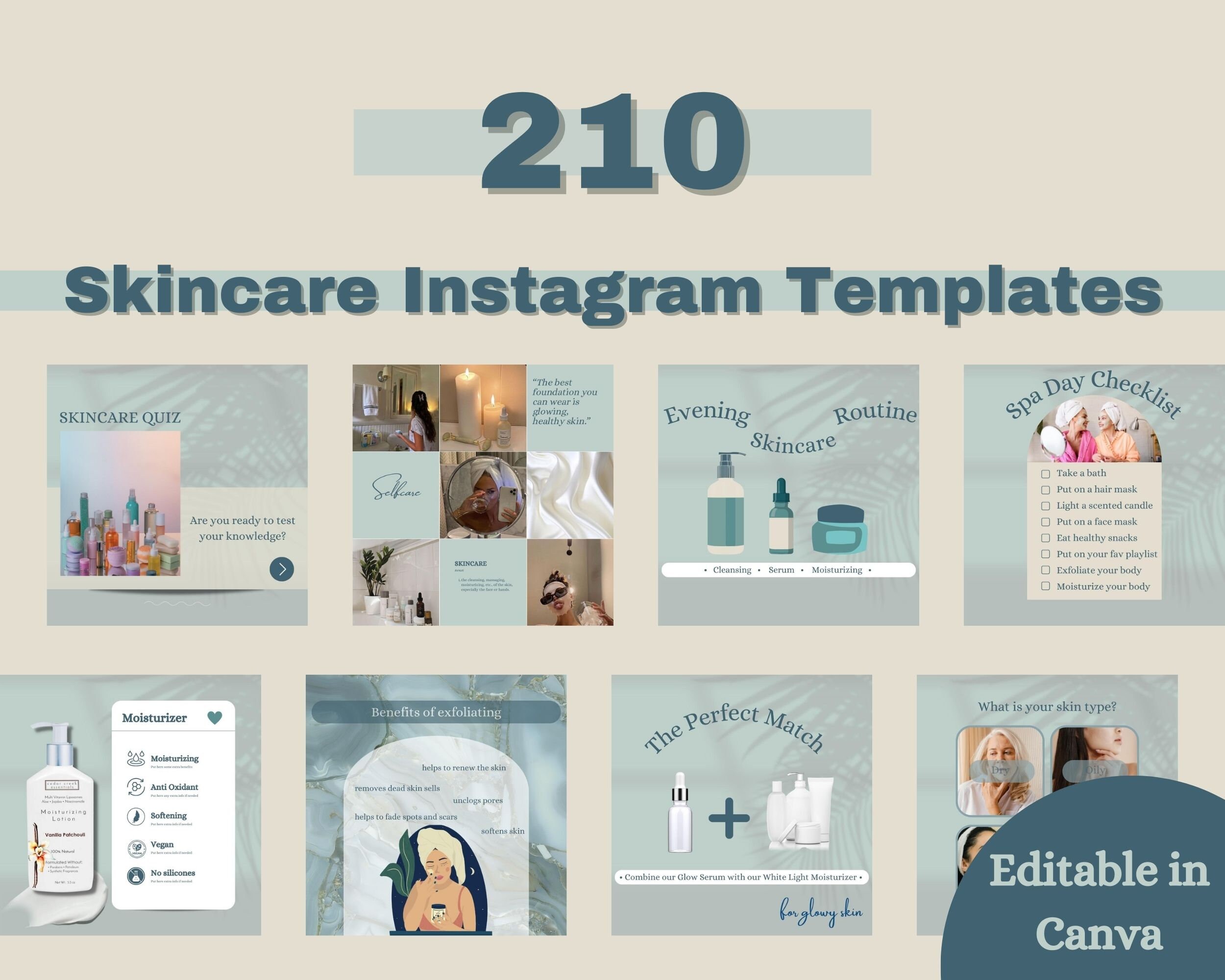 200 Skincare Instagram Templates Esthetician Instagram Template ...