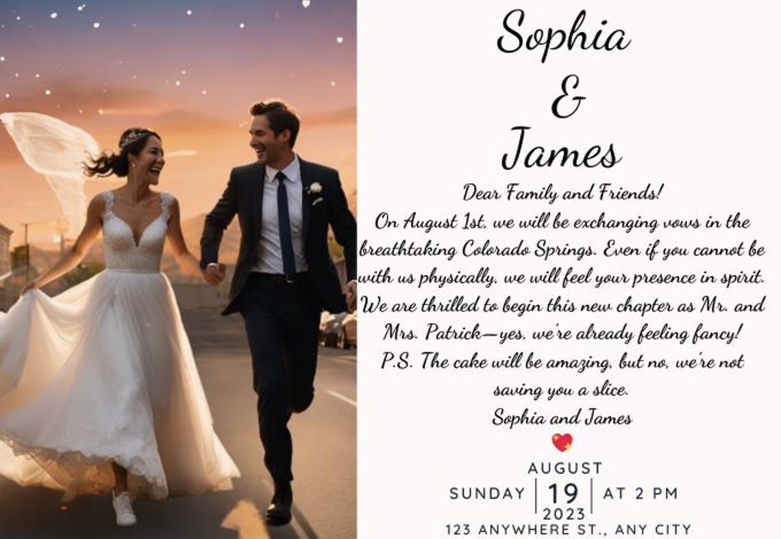 Fun and Humorous Wedding İnvitation-bringing a Smile to Your Special ...