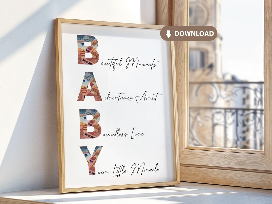 Birth Money Gift Gift Template Baby to Print Yourself Colleagues Money ...