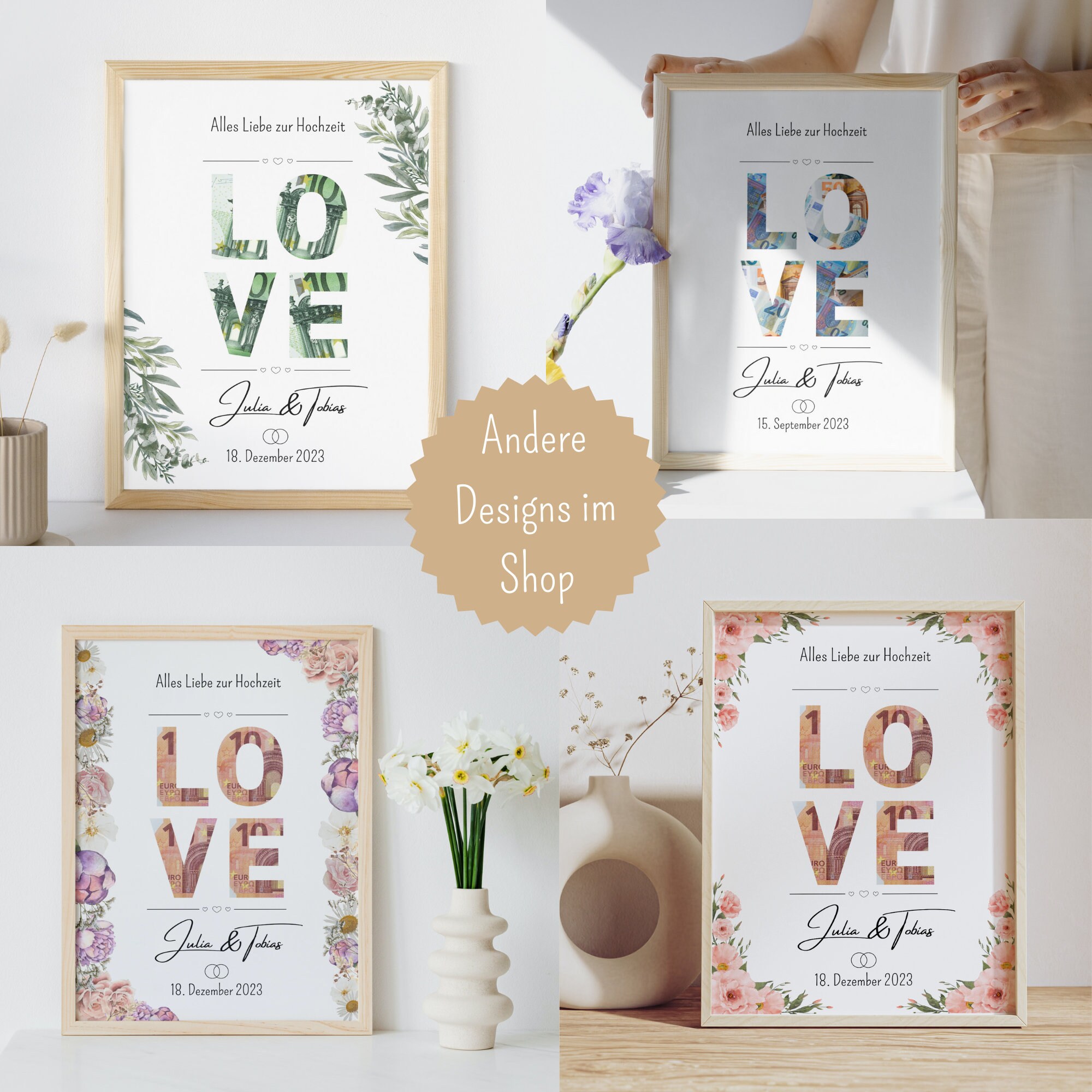 Money Gift Wedding Personalized LOVE Poster Money Gift Download Wedding ...