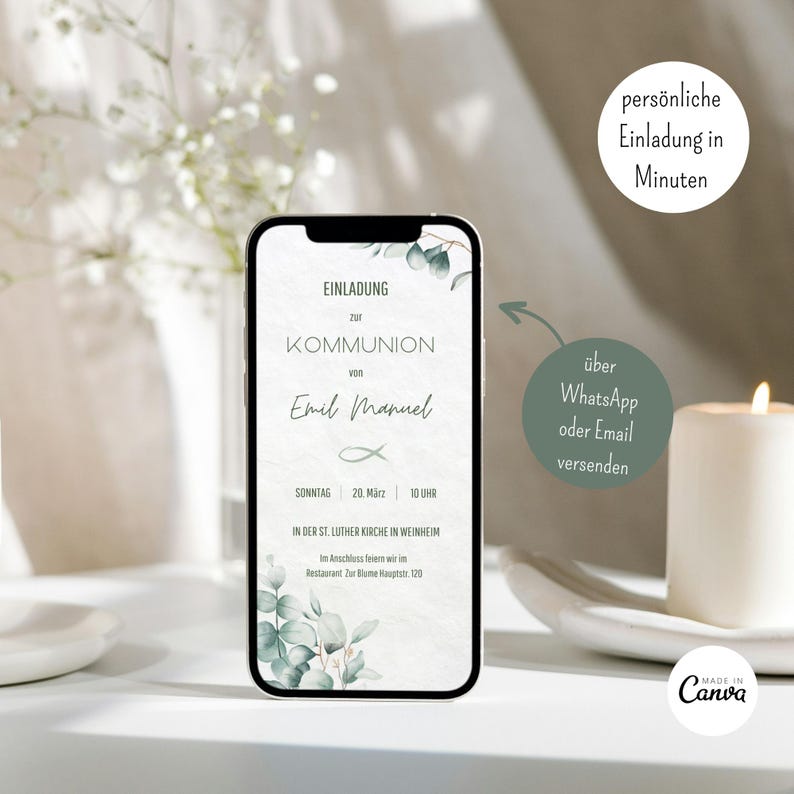 Communion Invitation, Digital Communion Invitation for Boys ...