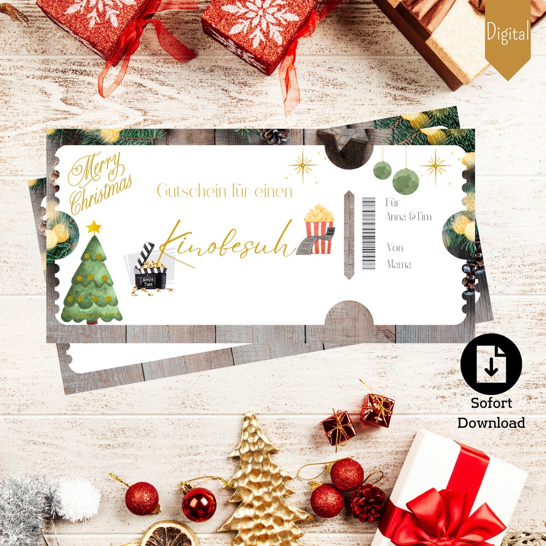 Cinema Voucher Gift Voucher Christmas Gift Cinema Voucher for - Etsy UK