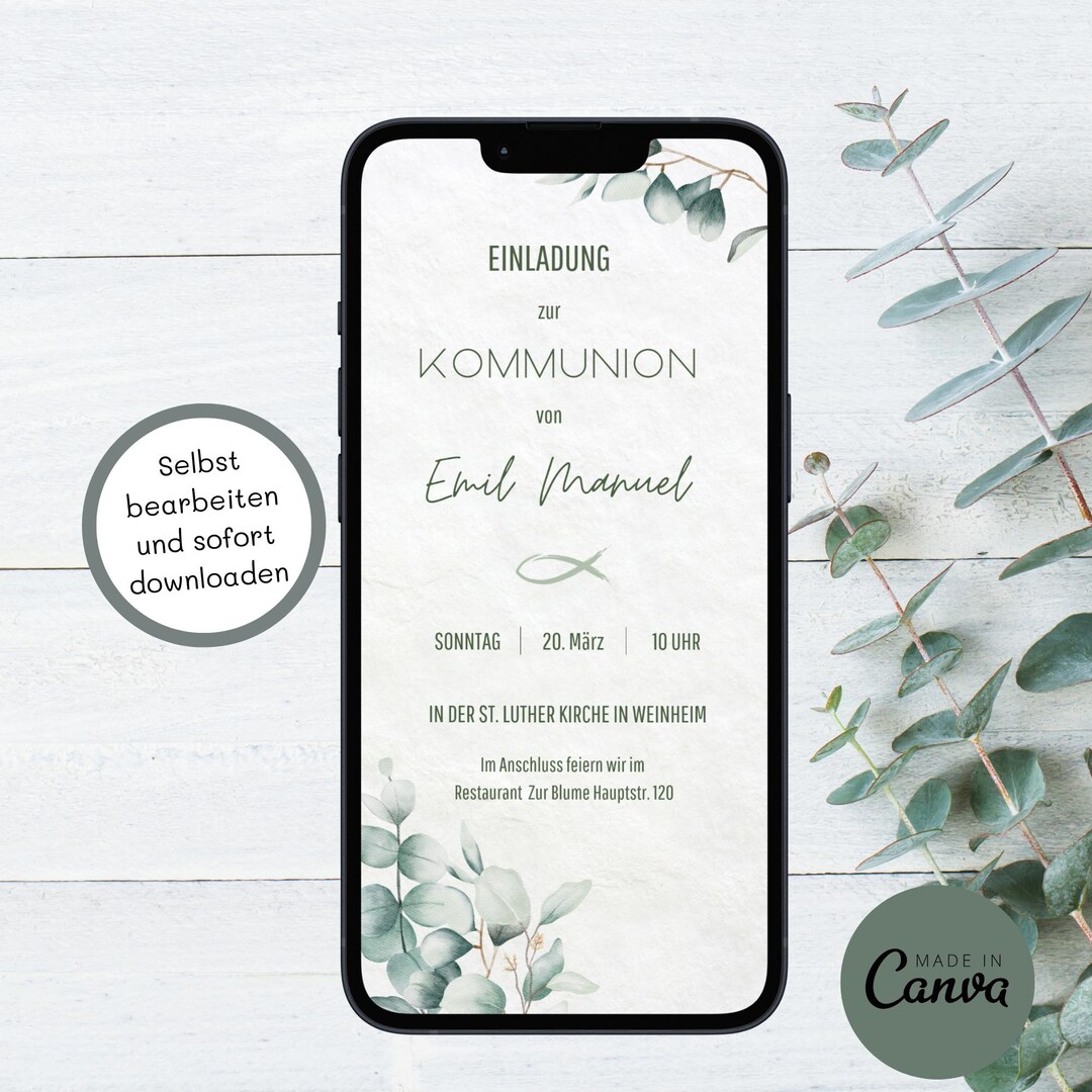 Communion Invitation, Digital Communion Invitation for Boys ...