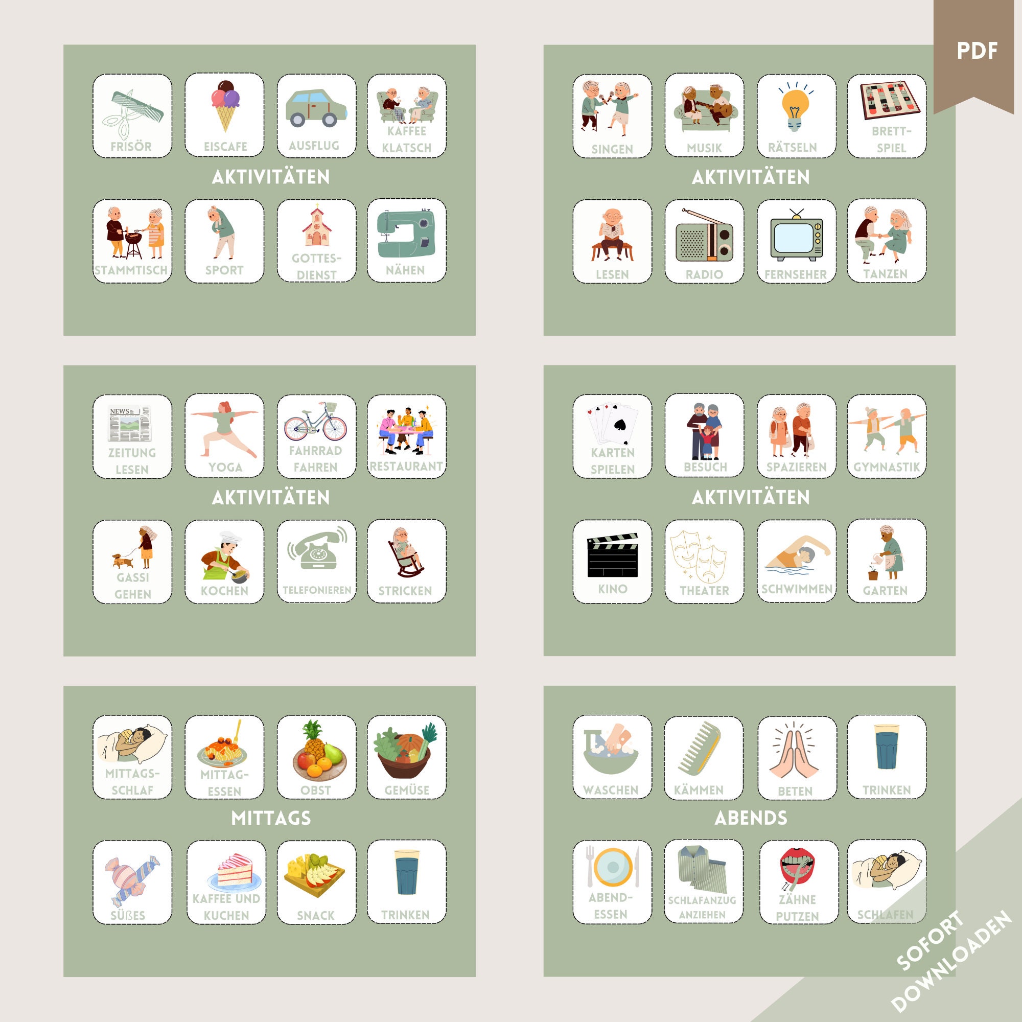 Routine Cards Adult Visual Routine Cards Seniors Help Adult Daily ...