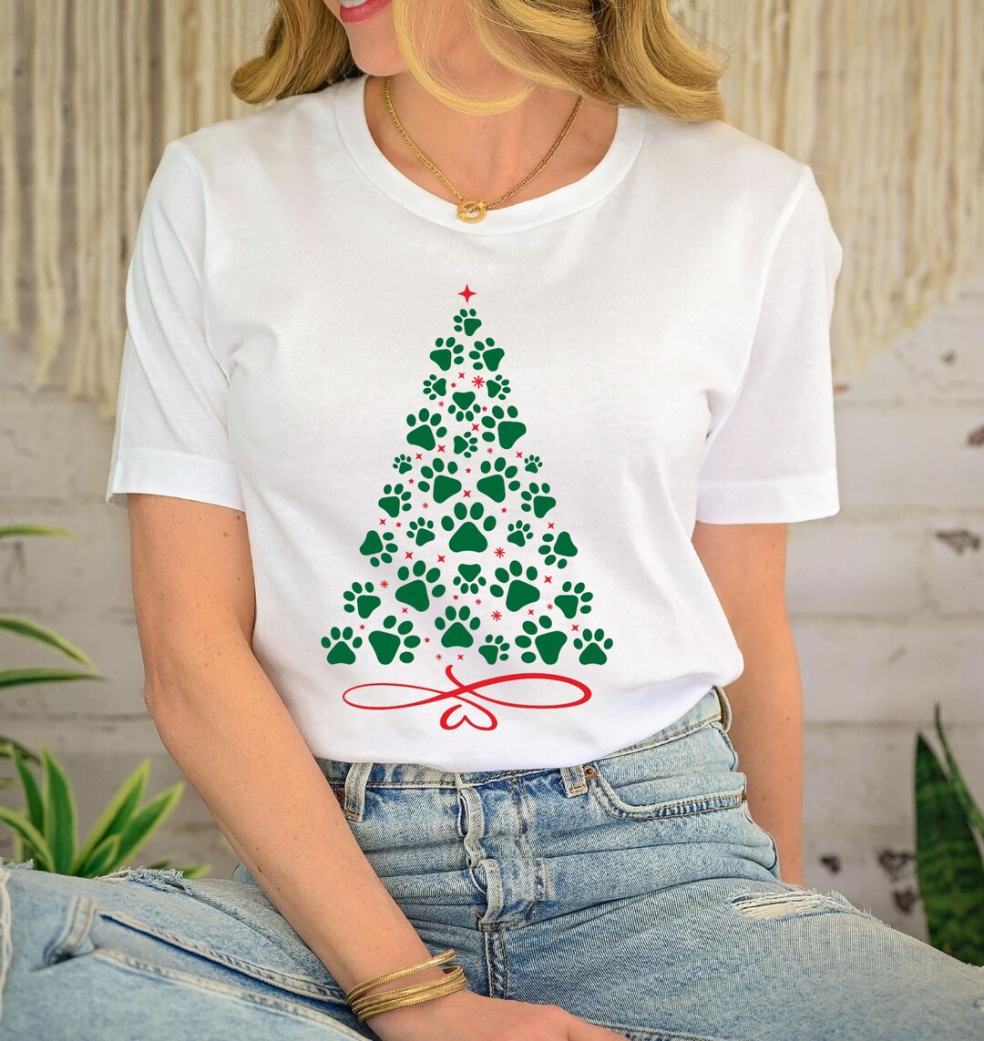 Christmas Dog Paw Tree Shirt: Merry Woofmas Gift - Etsy