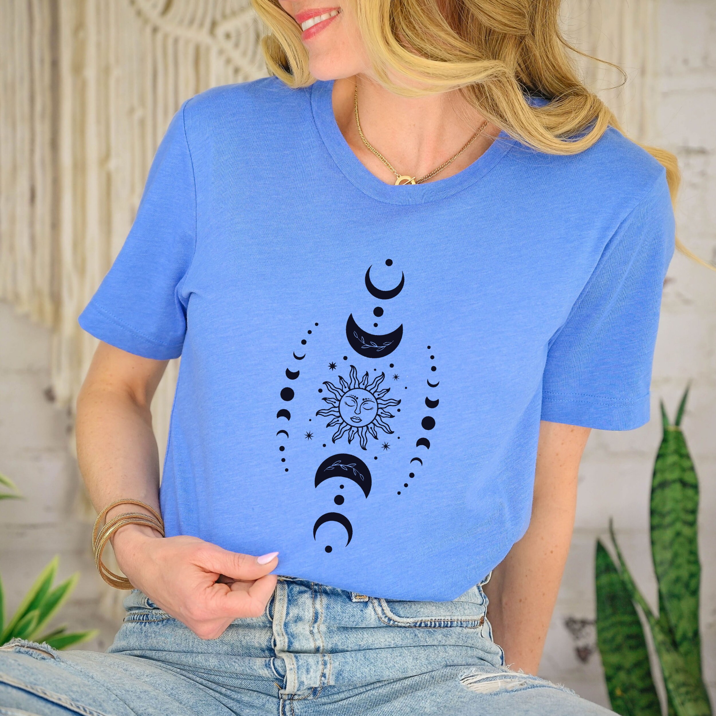 Mystic Moon Phase Shirt: Boho Celestial Sun Tee - Etsy