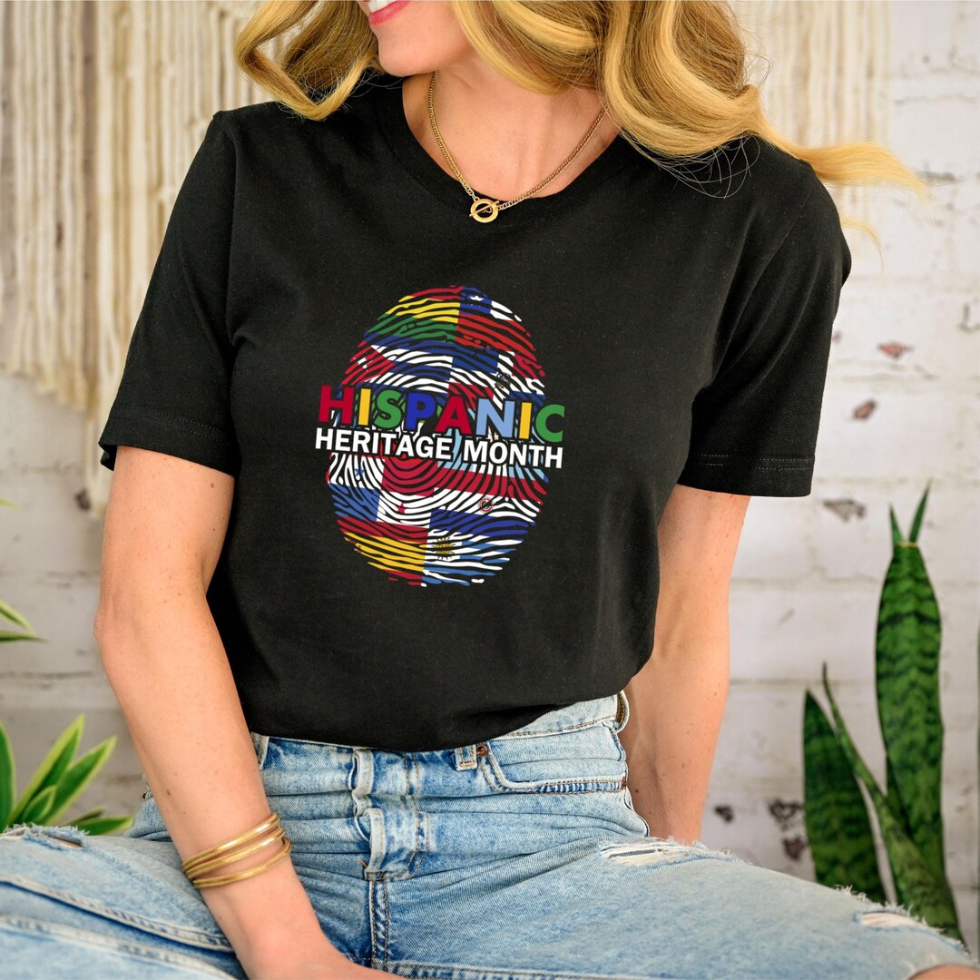 Hispanic Heritage Month Shirt: Flags Fingerprint Design - Etsy