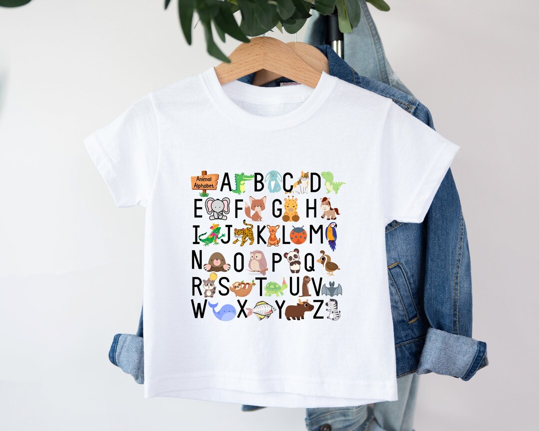 Animal Alphabet Kids Shirt: ABC Toddler Tee, Homeschool Gift - Etsy