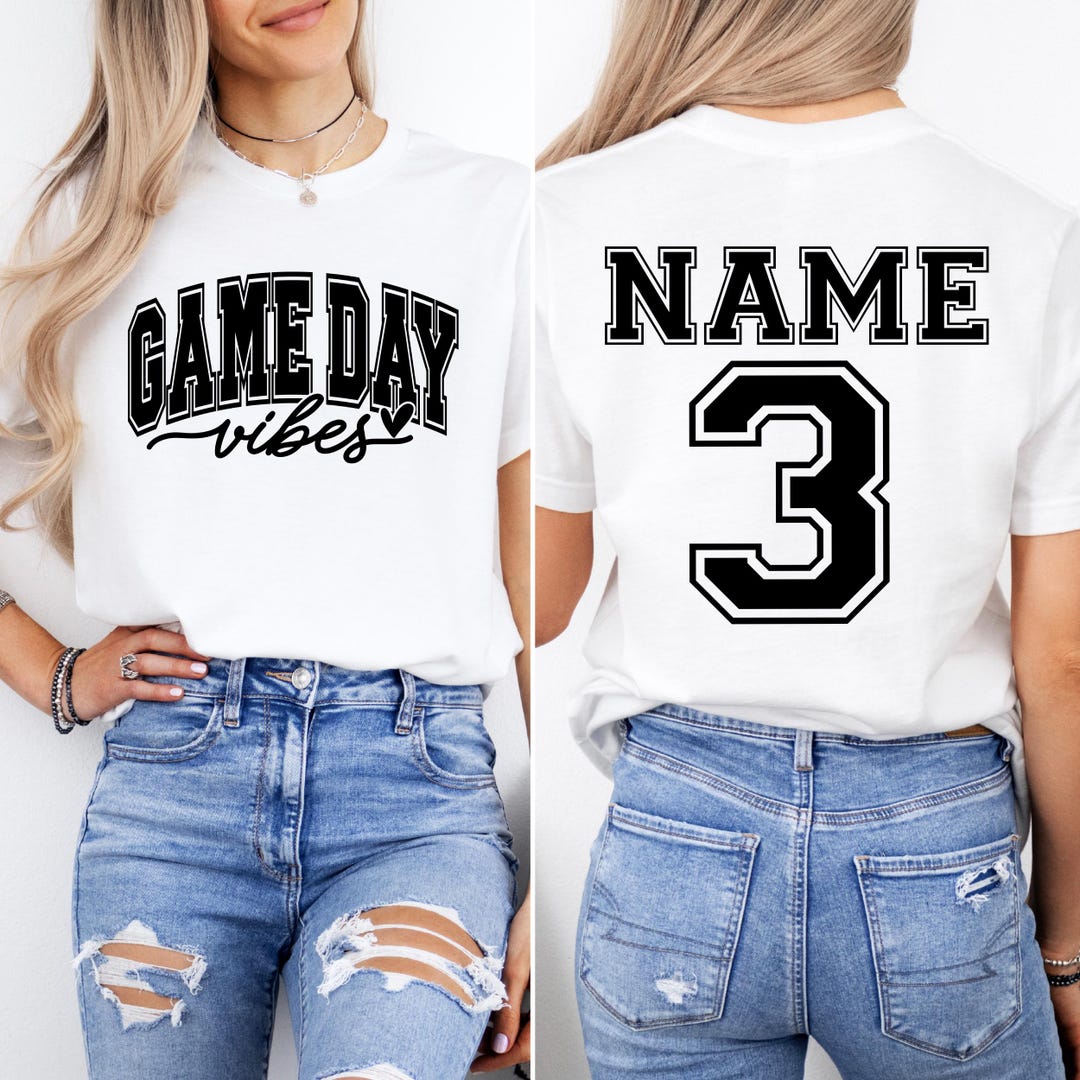 Custom Name & Number Football Shirt: Personalized Game Day Sweatshirt ...