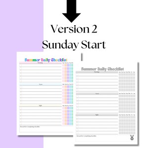 Printable Kids Summer Daily and Weekly Checklist, Summer Activity ...
