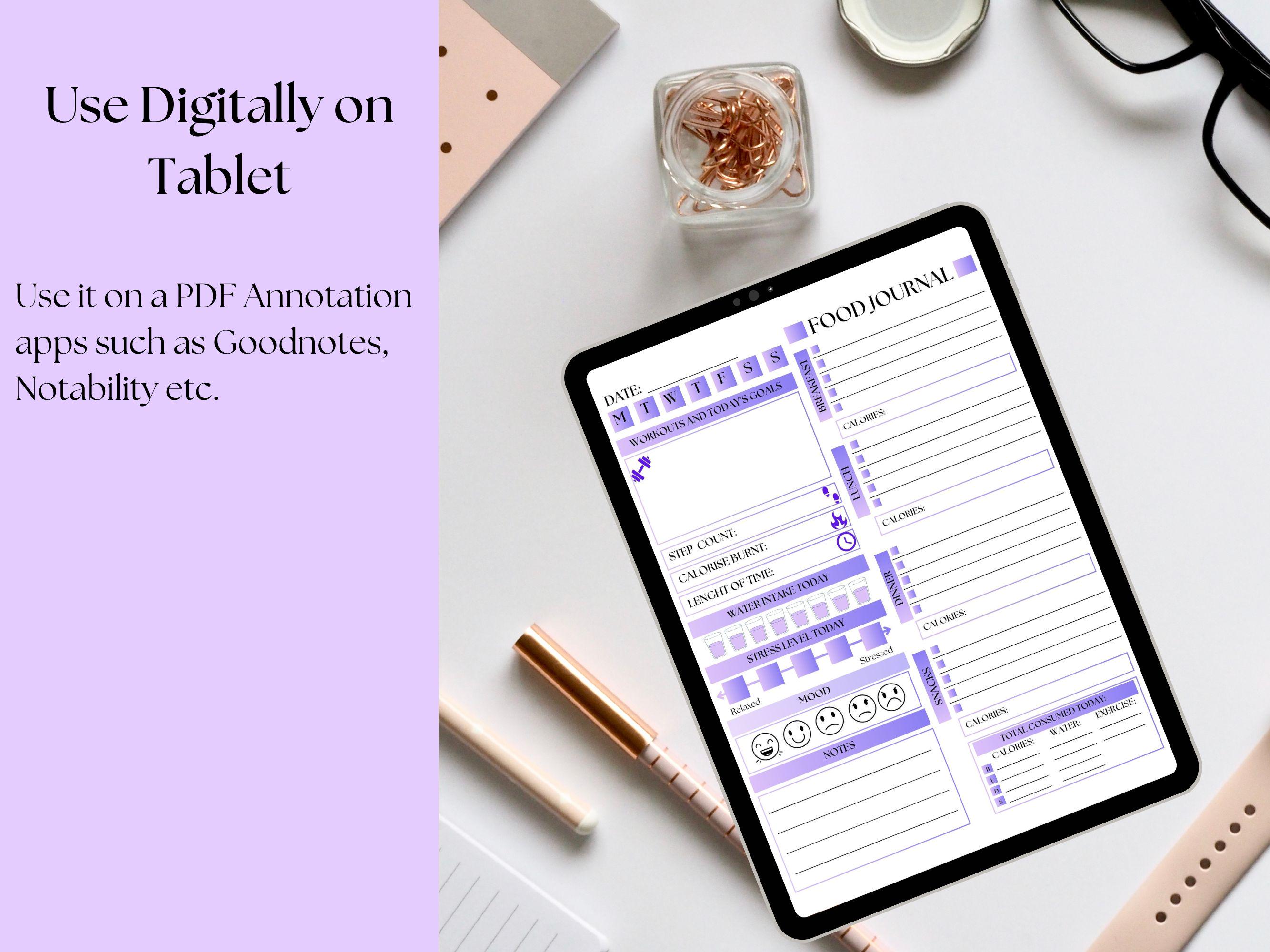 Daily Food Journal Printable, Diet, Calorie, Meal, Fitness Tracker ...