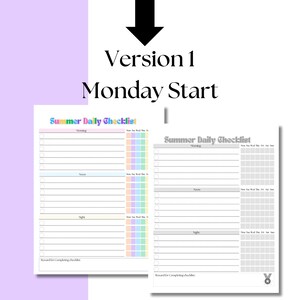 Printable Kids Summer Daily and Weekly Checklist, Summer Activity ...