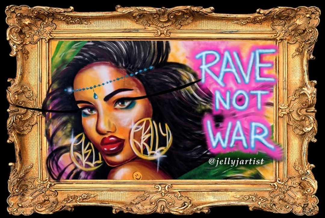 RAVE NOT WAR Female Baroque Frame Decal Sticker Skin 92x137mm - Etsy