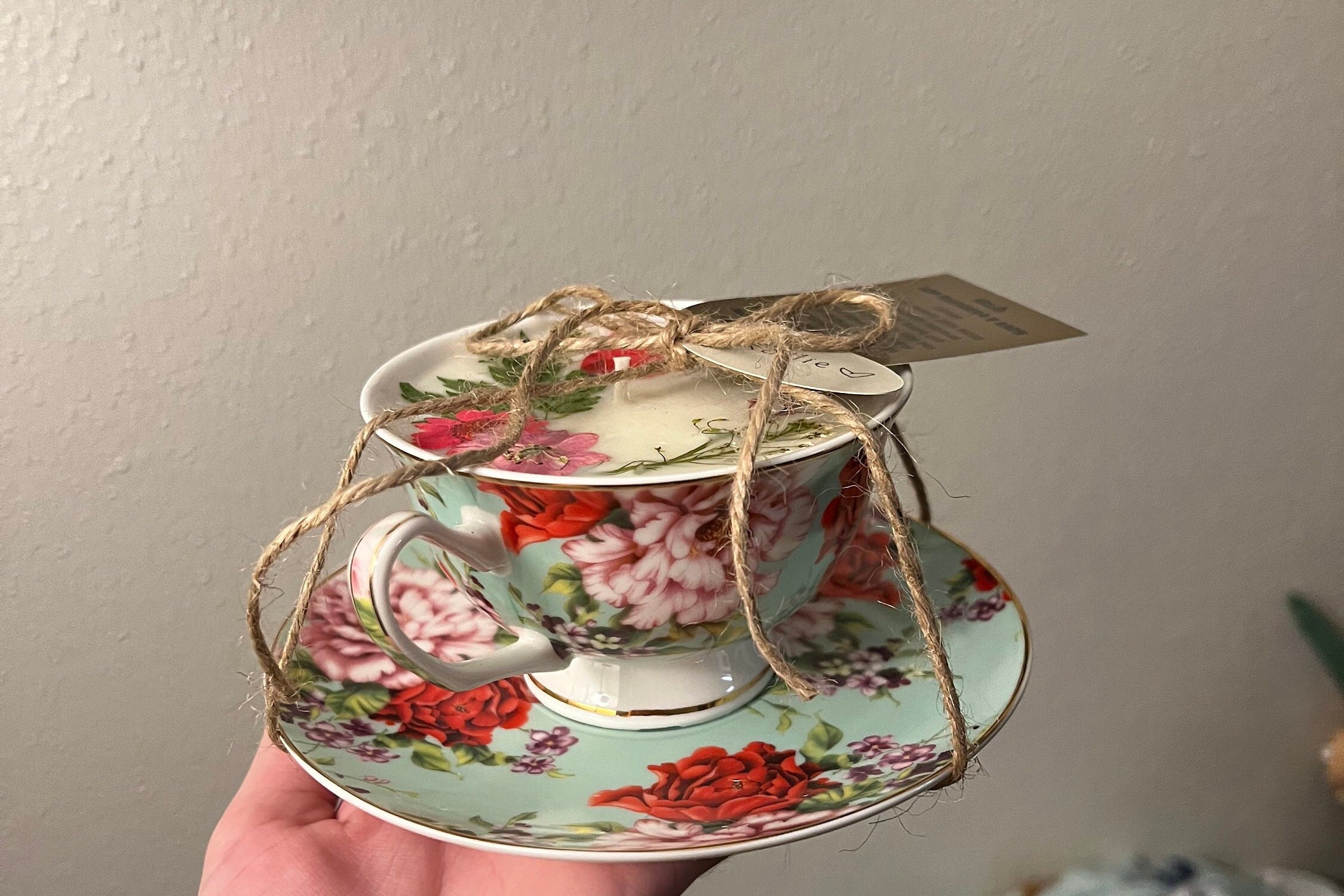 Porcelain Tea Cup 8oz Made to Order Custom Decorative Candle Soy Wax ...