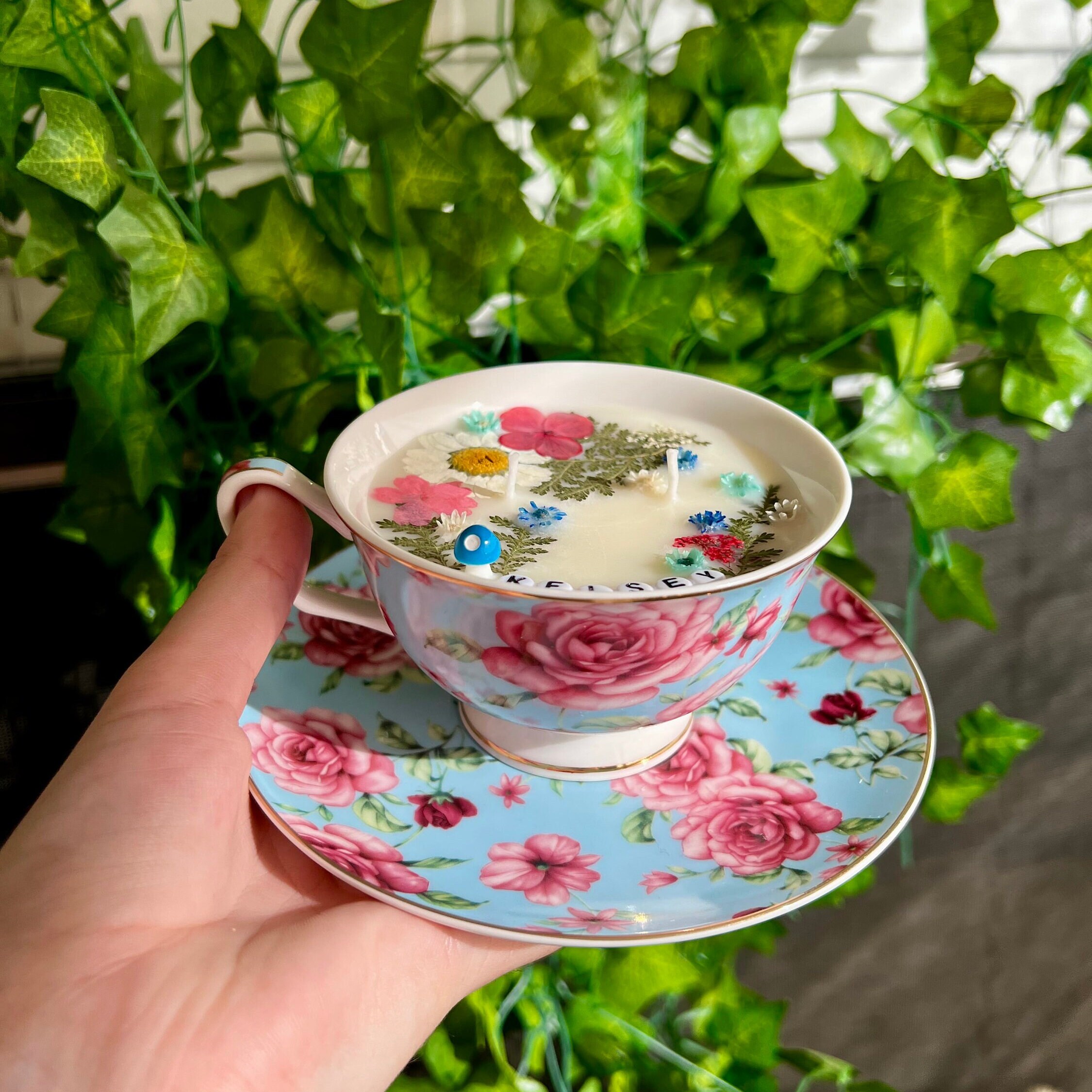 Porcelain Tea Cup 8oz Made to Order Custom Decorative Candle Soy Wax ...