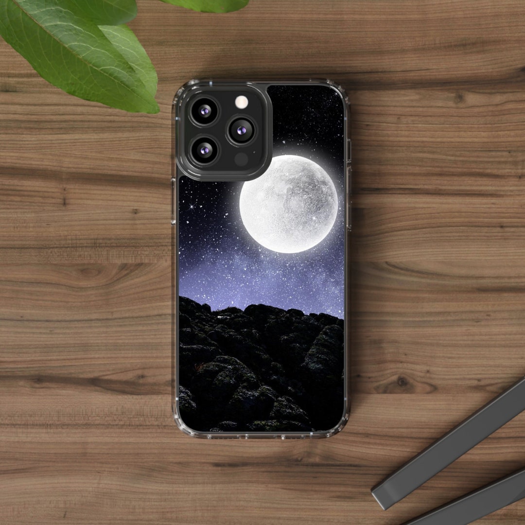 Full Moon Over Mountain Phone Case Covers for iPhone 15 14 13 Galaxy ...