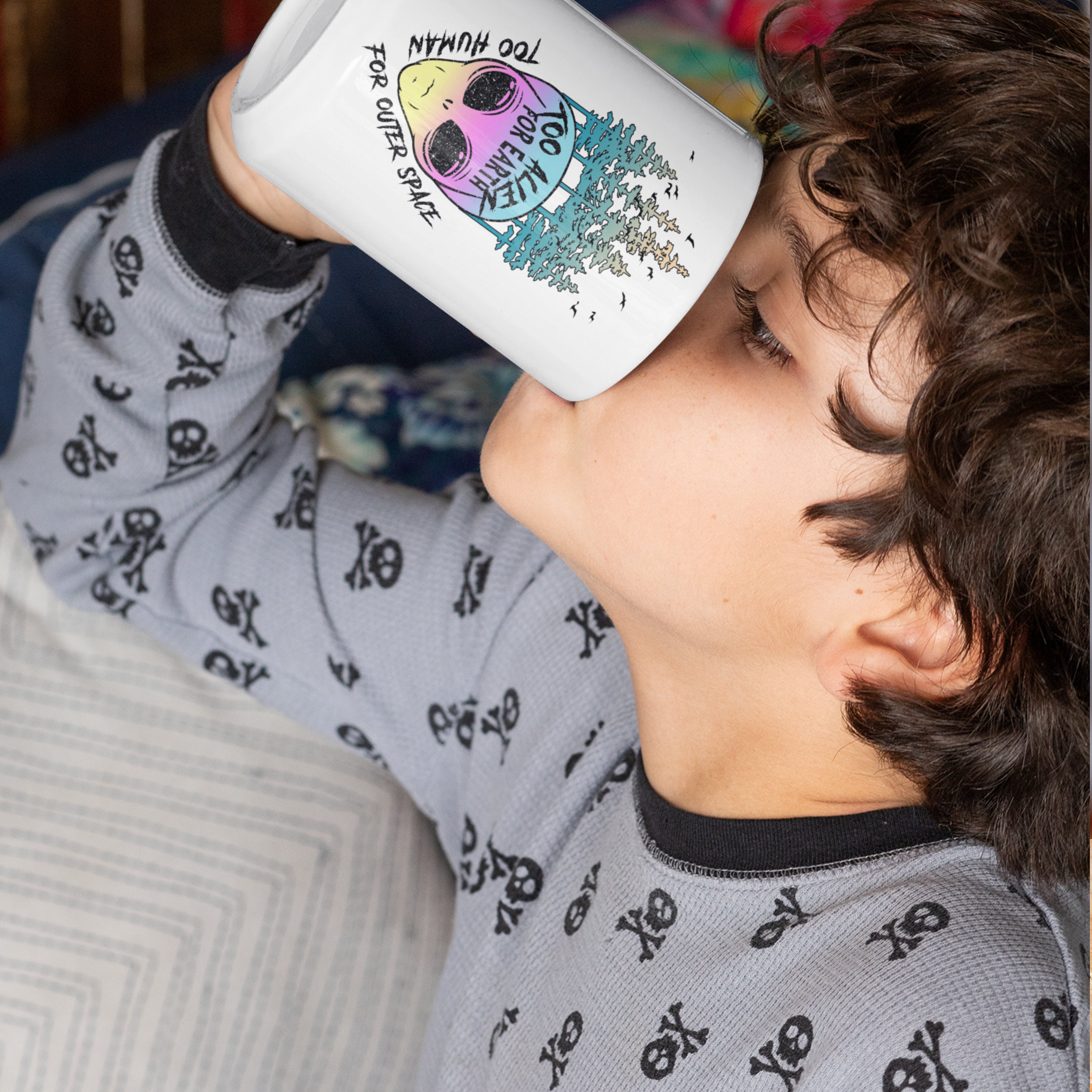 Alien Space Themed Coffee Mug, Ceramic 11oz 15oz 20oz Coffee Mugs ...