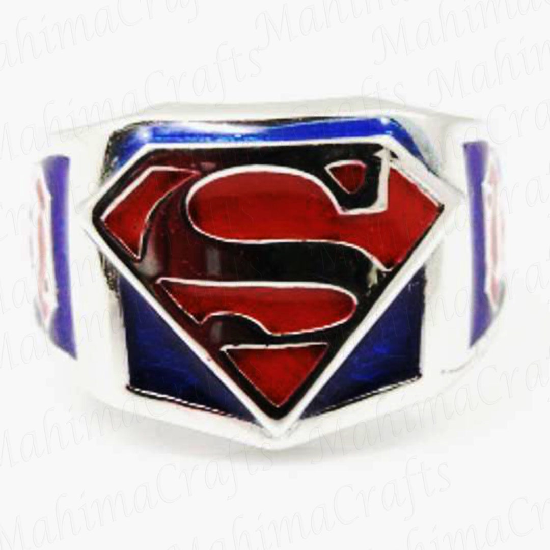 SUPERMAN RING Silver Men Ring, 925 Sterling Silver, Superman Silver ...