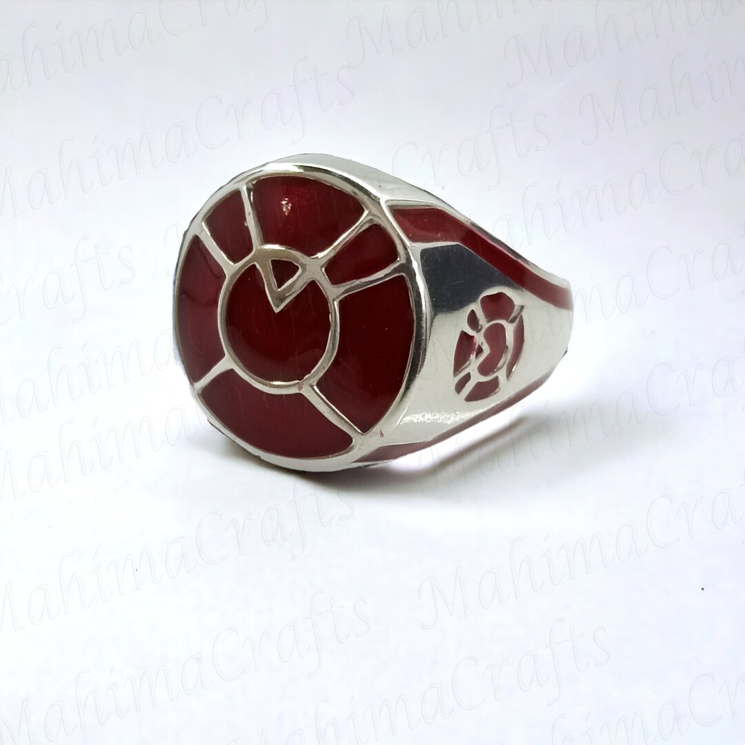 Red Lantern Silver Men Ring, 925 Sterling Silver, Lantern Silver Ring ...