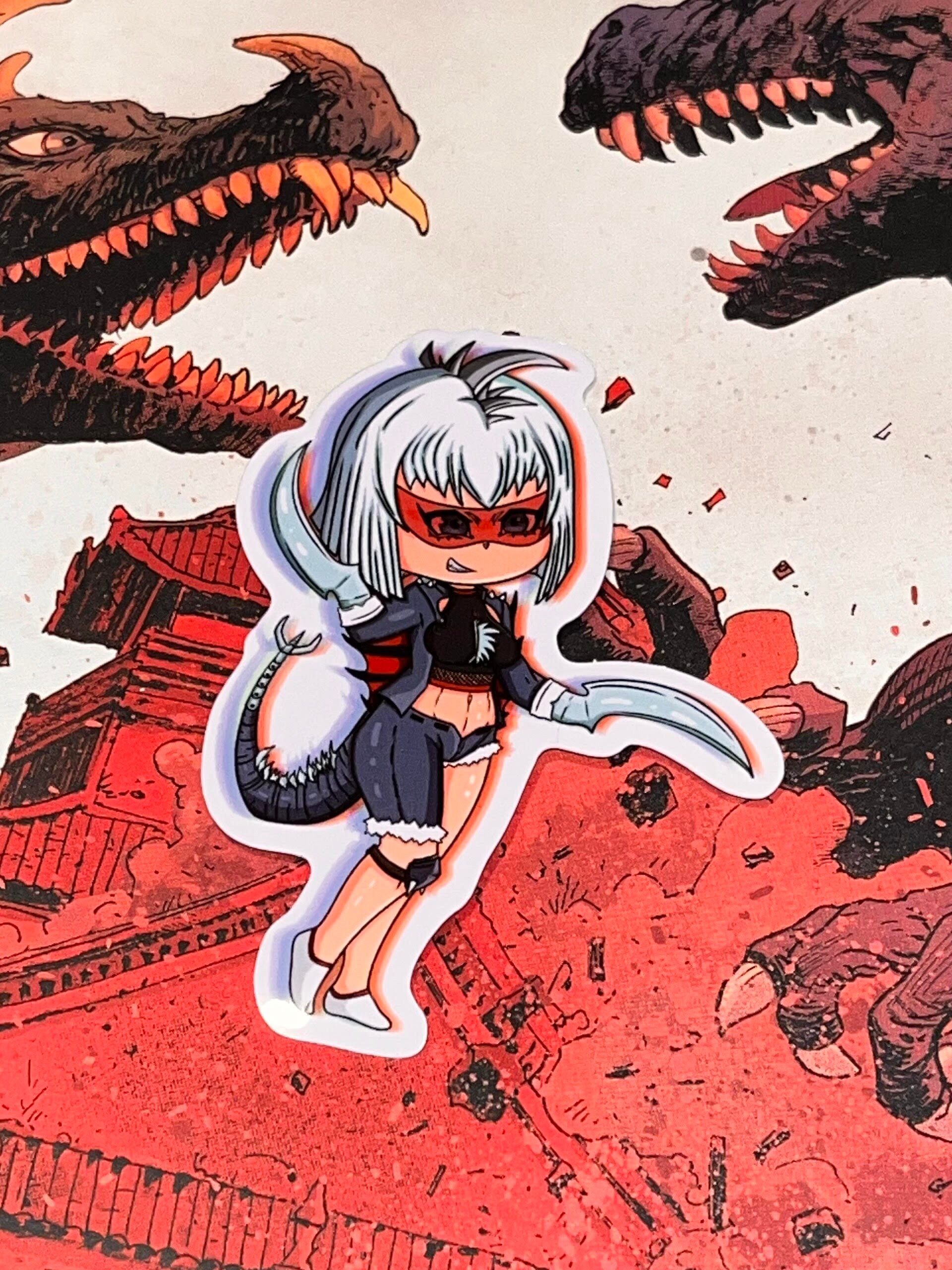 All 5 Godzilla Stickers - Etsy