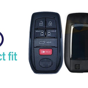 Customizable Leather & Aluminum Key Fob Cover With Keychain for Toyota ...