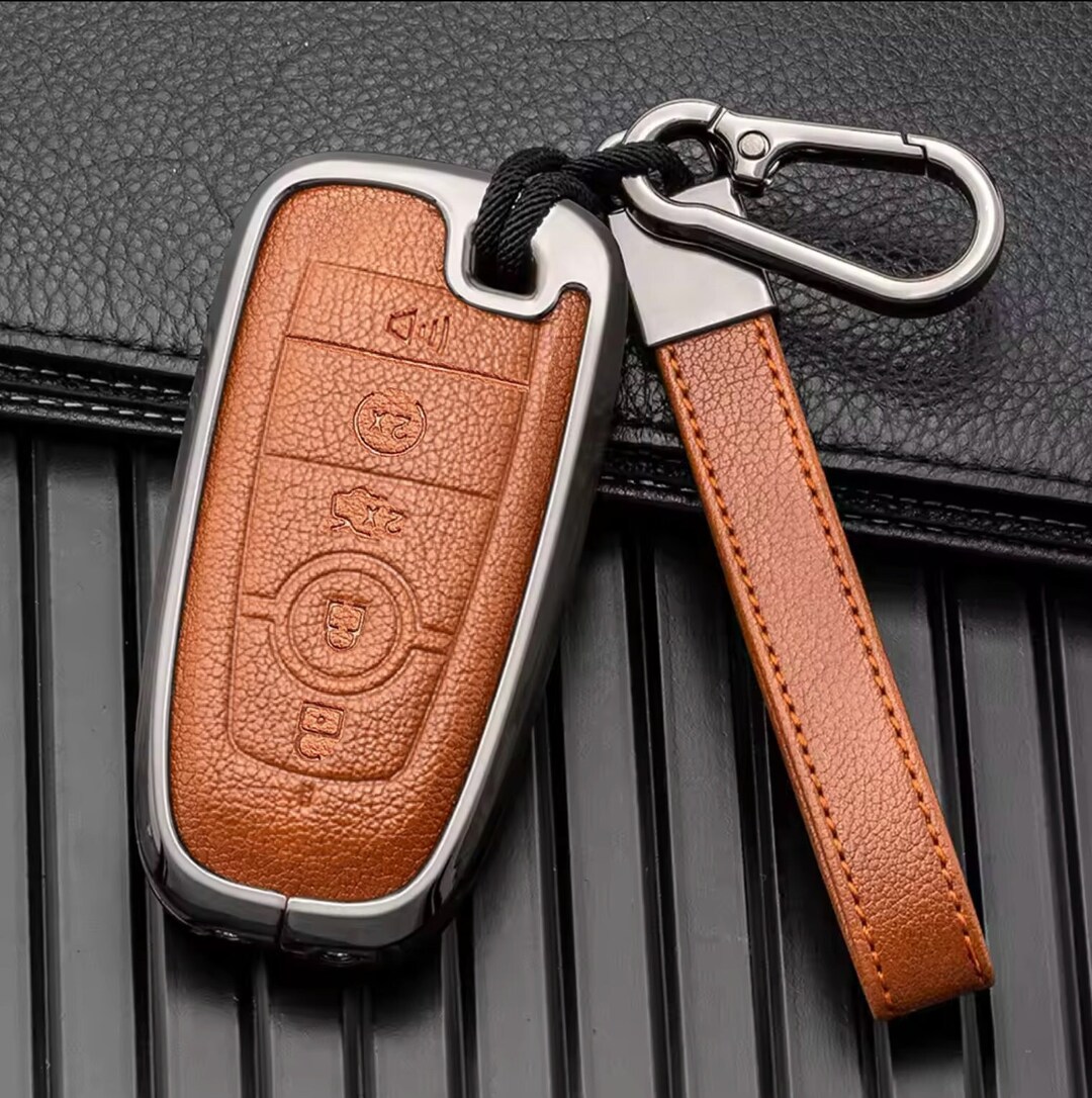 Ford/lincoln/bronco Customizable Key Fob Aluminum Shell With Leather ...