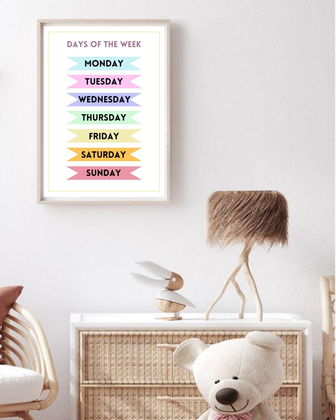 Printable Days of the Week Poster and Flash Cards. Days - Etsy