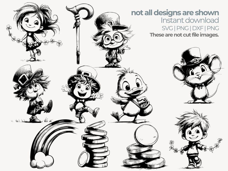 St. Patrick’s Day Clipart Bundle 41 Cozy Whimsical Storybook Characters ...