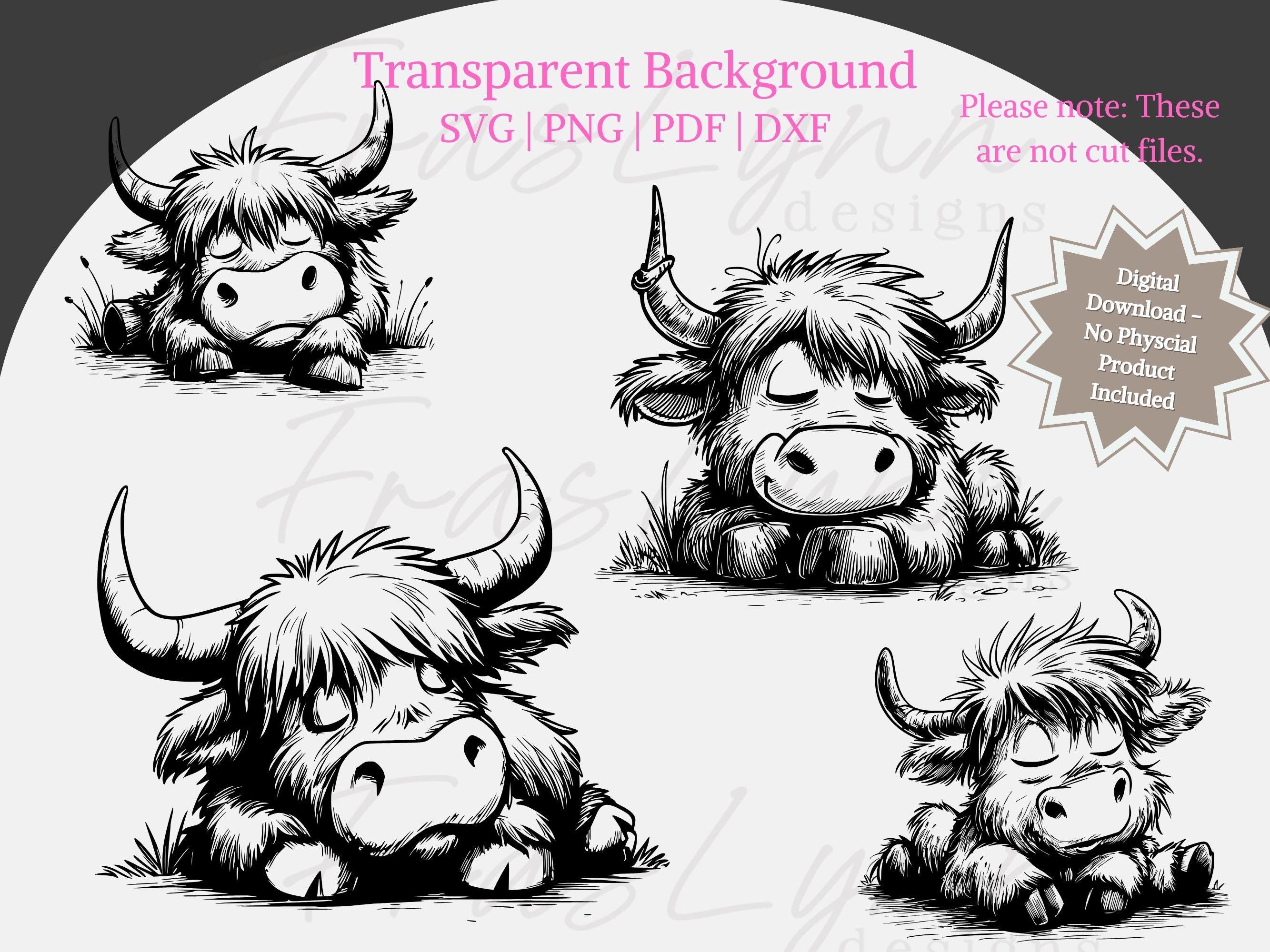Cows SVG Clipart Bundle: Cows, Png, Pdf, Dxf Files, 13 Designs, Laser ...