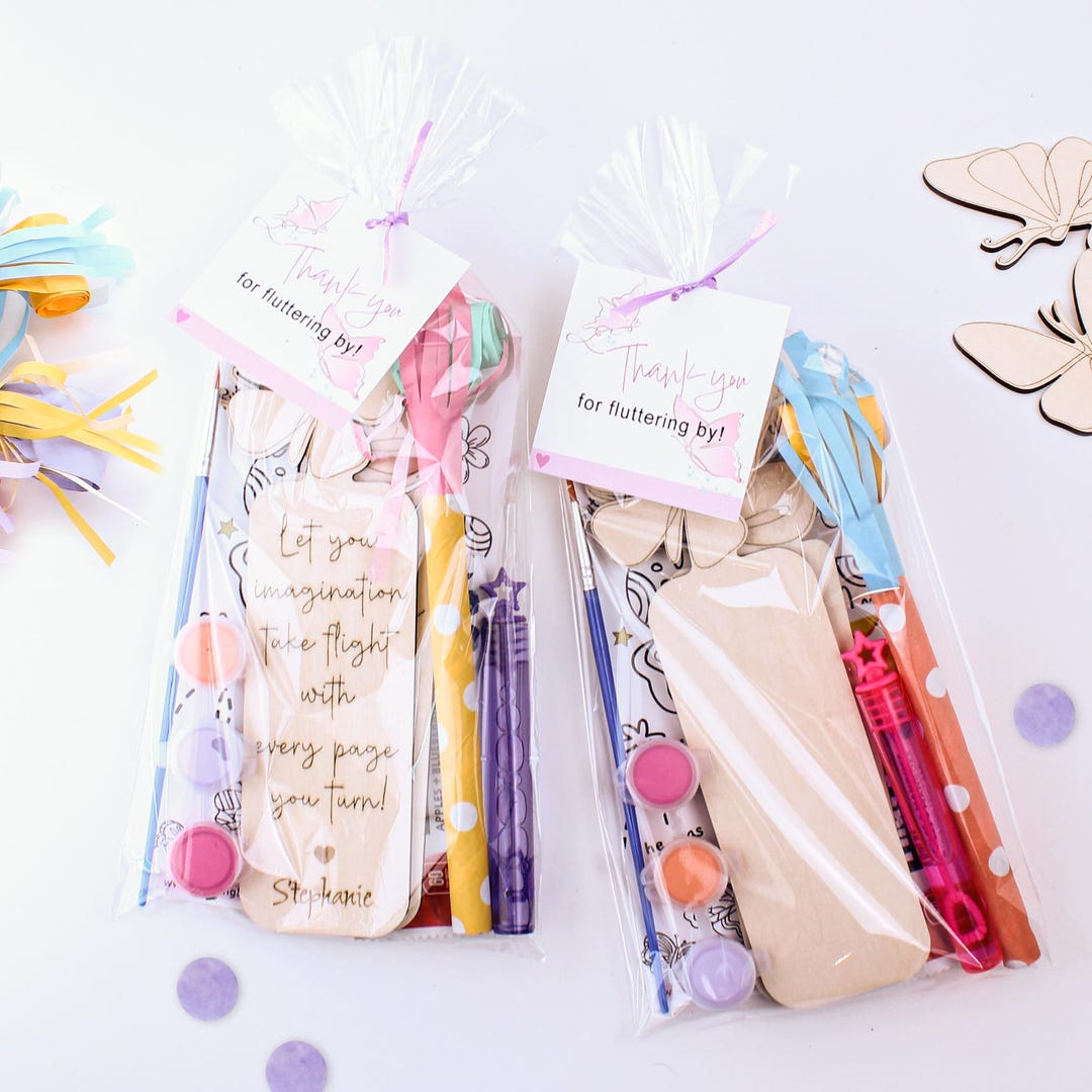 Butterfly Bookmark Party Favor Bag | Kids Birthday Spring Garden ...