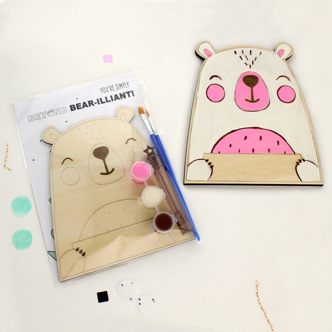 Custom Bear Paint Kit | Bear Birthday Party Favor | Teddy Bear Theme ...