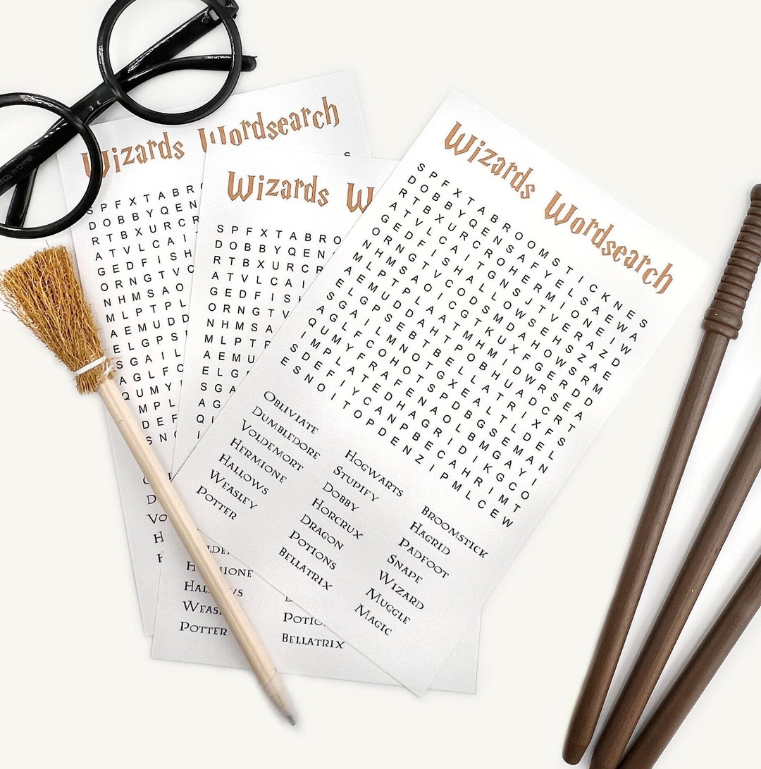 Wizard Word Search Printable | Wizard Party Favor | DIGITAL DOWNLOAD ...