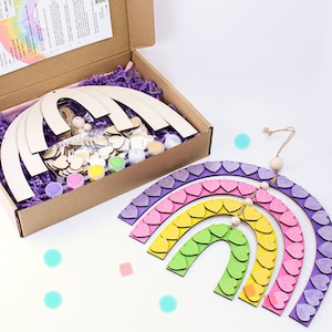 DIY Wooden Rainbow Decor Craft Kit | Wooden Rainbow | Easy to Paint DIY ...