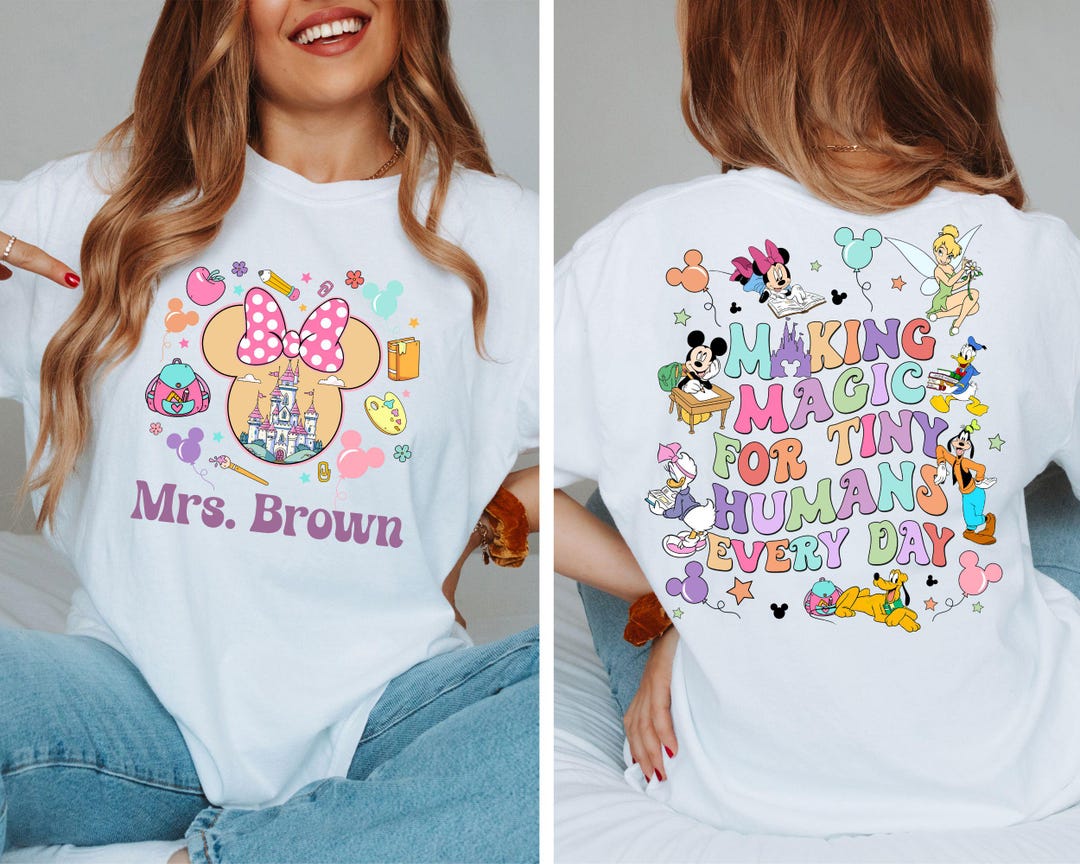 Custom Name Disney Teacher Shirt, Disney First Day of School Shirt ...