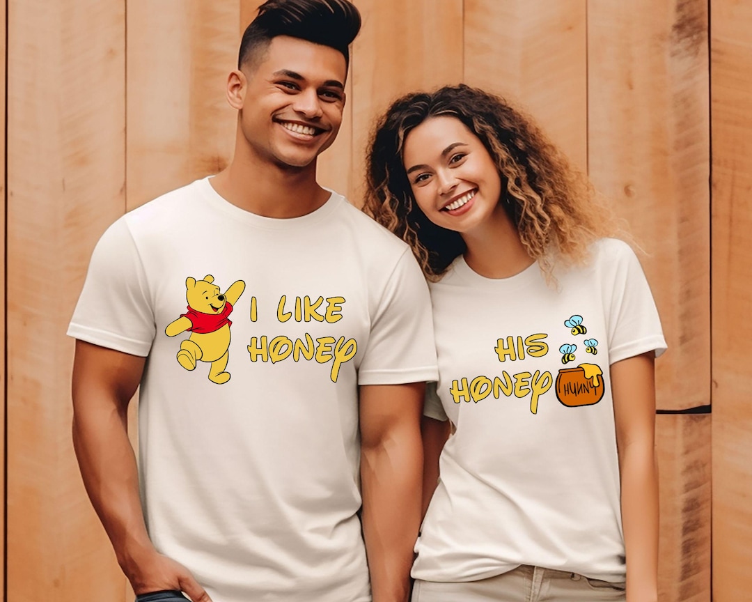 Winnie the Pooh Couple Shirt, Disney Pooh Bear Honey Tee, Honeymoon ...